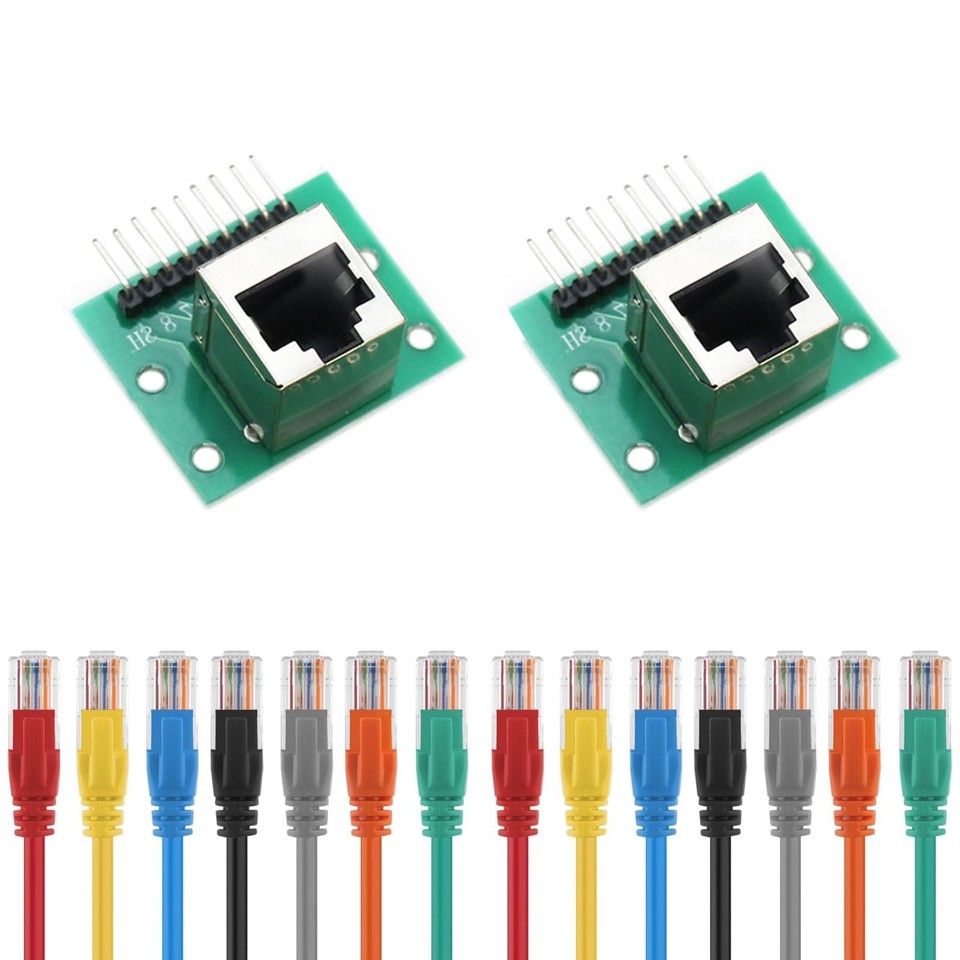 5Pcs RJ45 Network Port Adapter,8-pin Breakout Board Kit with PCB Board ...