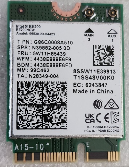 Intel BE200 with vPro | Wi-Fi 7 M.2. | Bluetooth 5.4 for Intel based ...
