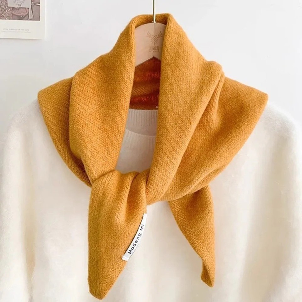 100% Wool Triangular Scarf 110 * 38Cm Knitted Warm Versatile Scarf 10 ...