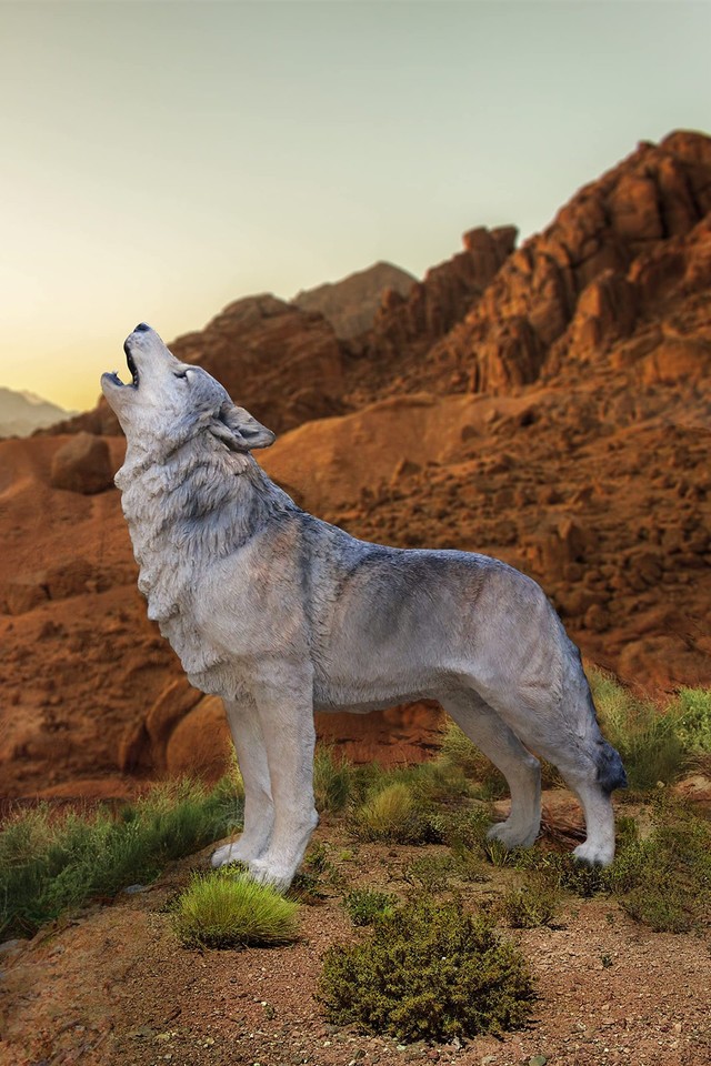 Hi-Line Gift Ltd. Standing Howling Grey Wolf Statue 738362059960| eBay