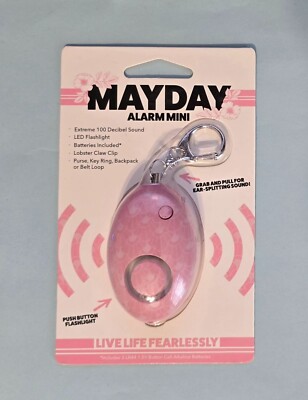Mayday Mini Loud Alarm Self Defense Personal Emergency LED Keyring ...