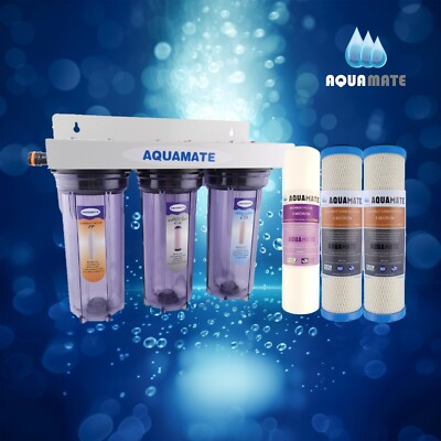 3 Stage HMA High Flow Water Filter Dechlorinator Chlorine Removal For ...