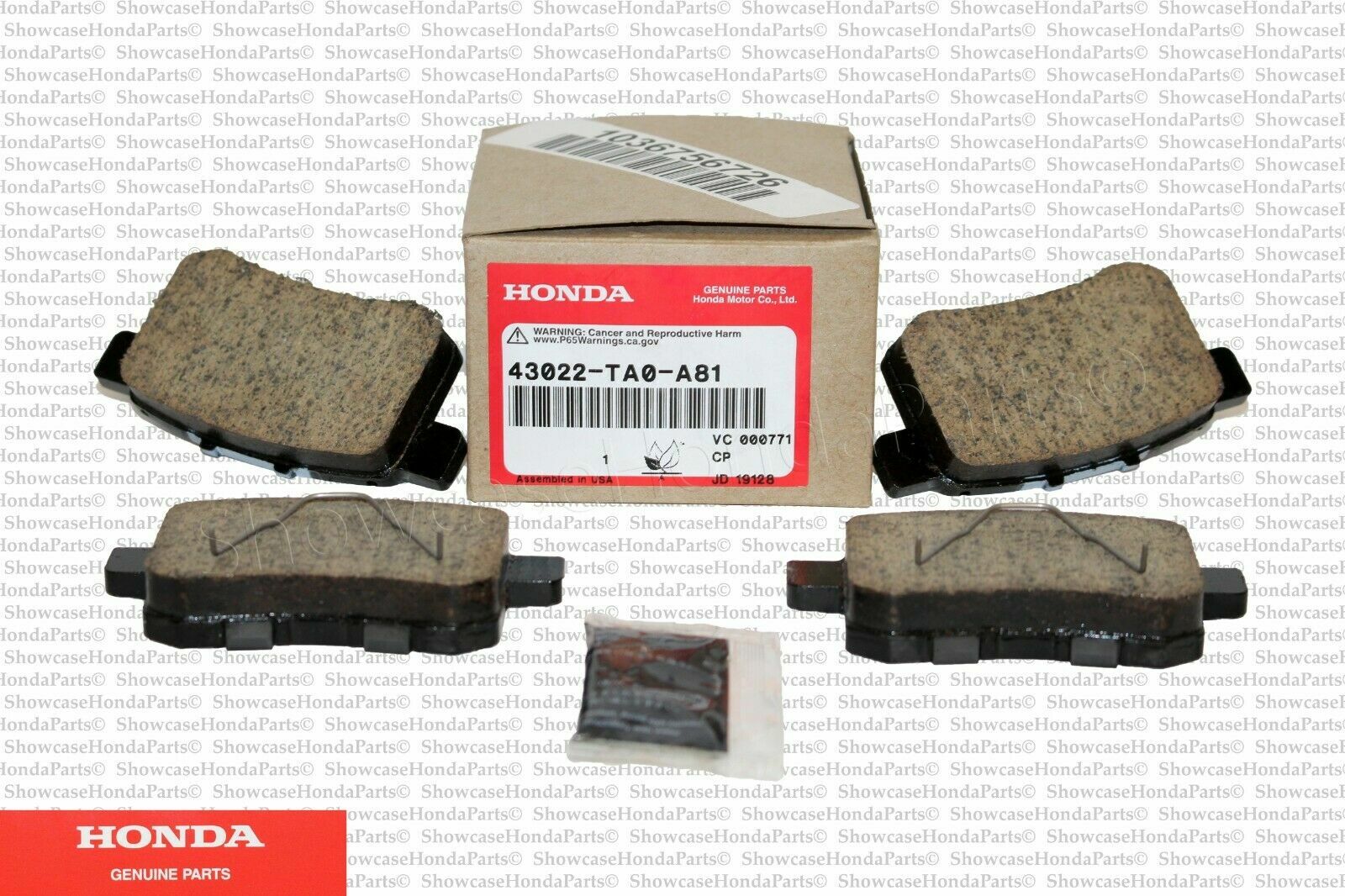 Genuine Acura OEM Rear Brake Pad Kit Fits: 2010-2014 TSX (43022-TA0-A82 ...