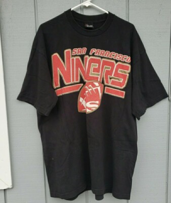 Vintage 90s Pro Tag Men’s 2XL San Francisco 49ers T-Shirt Black NFL Big ...