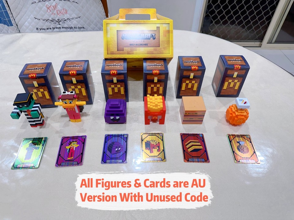 McDonald's 2025 AU X A Minecraft Movie Collectable Toys &Card & Unused ...