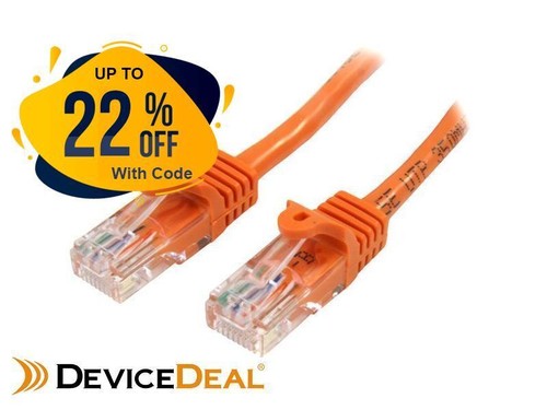 StarTech 10m Orange Cat5e Ethernet Patch Cable, Snagless - 45PAT10MOR | eBay