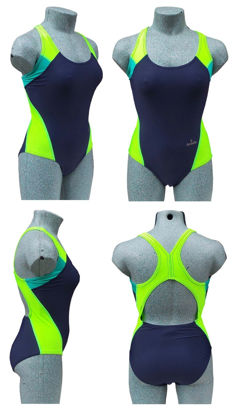 ACCLAIM Fitness Cuba Ladies Girls Racer Back Swimming Costume Swim Suit ...