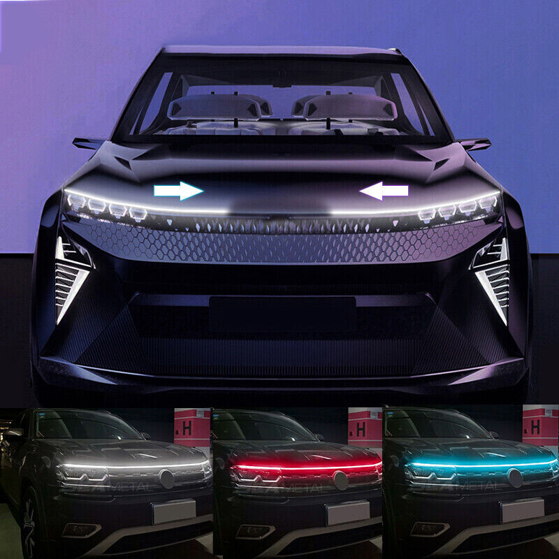 Dynamic Scan Start Up Car LED Engine Hood Light Strip Glow Daytime ...