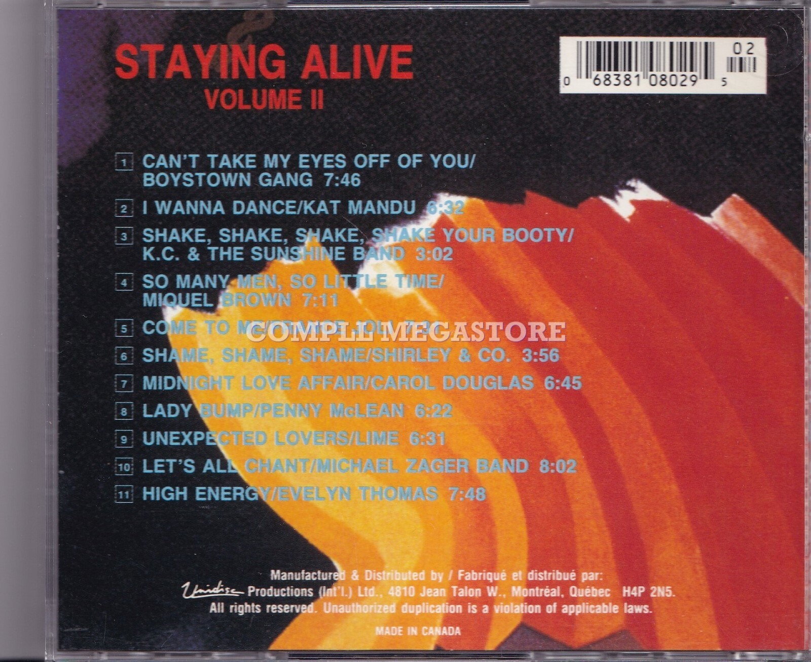 STAYING ALIVE VOL. 2 - CD (CANADA) EXTENDED VERSIONS EVELYN THOMAS ...
