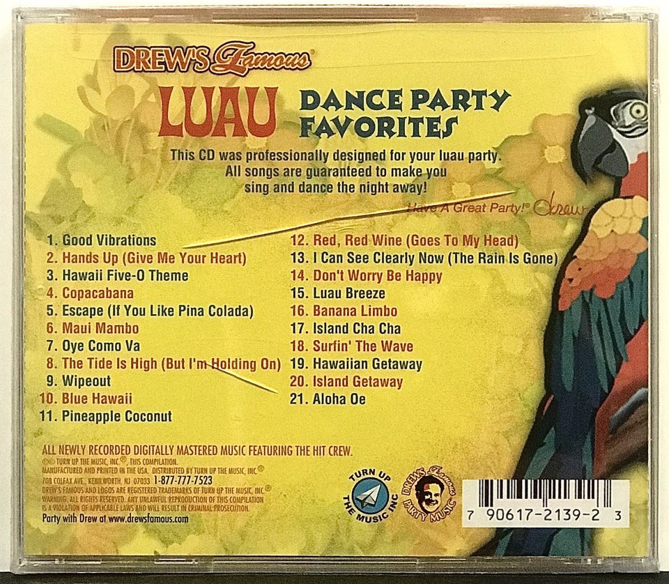 Drew’s Famous Luau Dance Party Favorites CD Various Artists Hawaii 2005 ...
