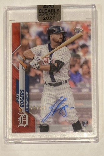 2020 Topps Clearly Authentic Red Jake Rogers Tigers RC Rookie AUTO 18/ ...