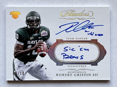 2017 Panini Flawless Collegiate Team Slogan Signatures Robert Griffin ...