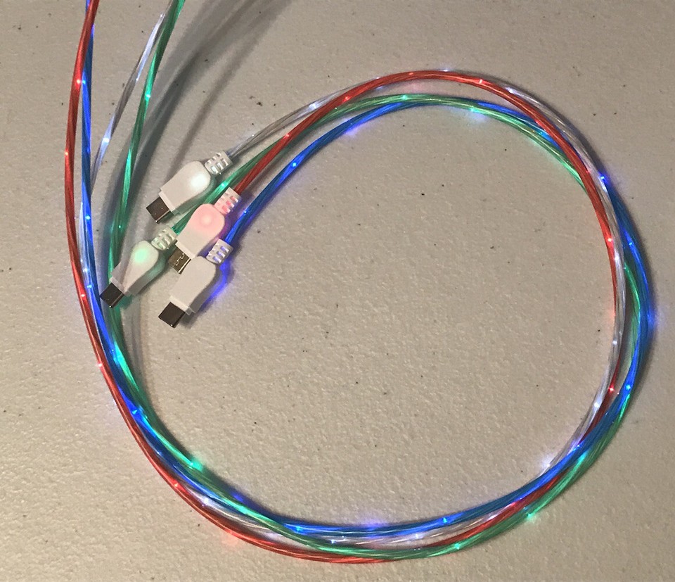 FLOW LED Light-up Glow USB Charger Cable cord for ALL MICRO-C USB ...