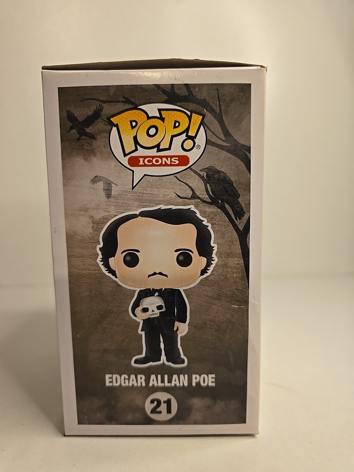Funko Pop! Pop Icons! Edgar Allan Poe with Skull Vinyl Figure #21 | eBay