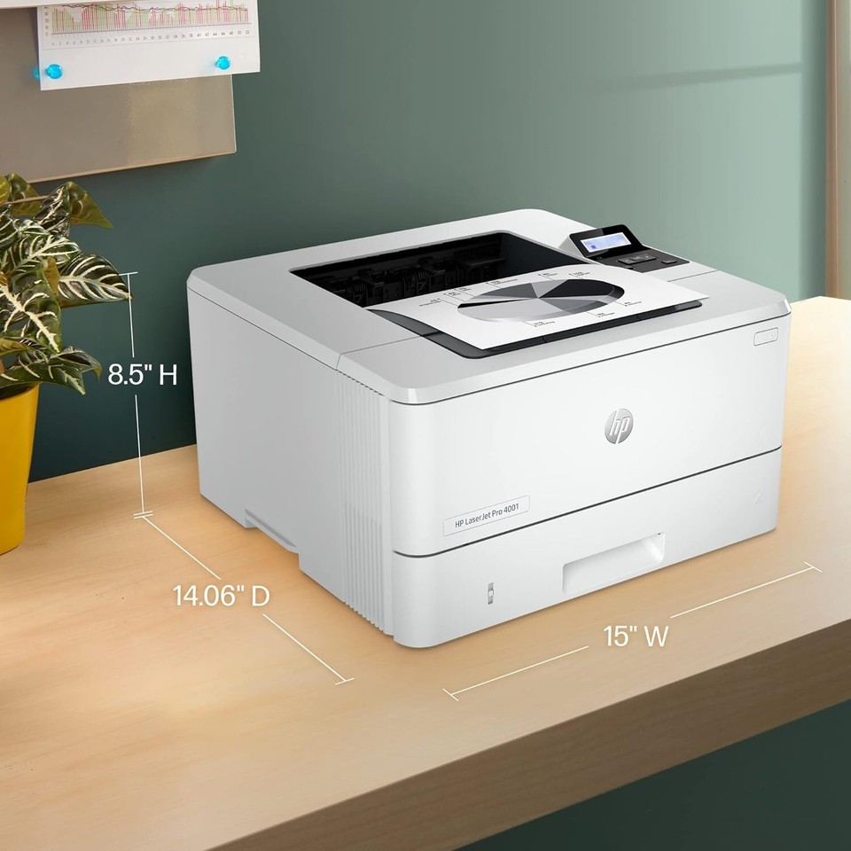 HP LaserJet Pro 4001n Laser Printer, Black And White Printer, Mobile ...