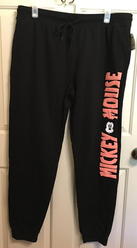 Disney Mickey Mouse Leg Stack Black Womens Jogger/Sweatpants 3XL (48-50 ...