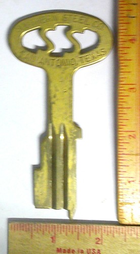 jail key uncut SS Texas vintage old prison collectible skeleton lock ...