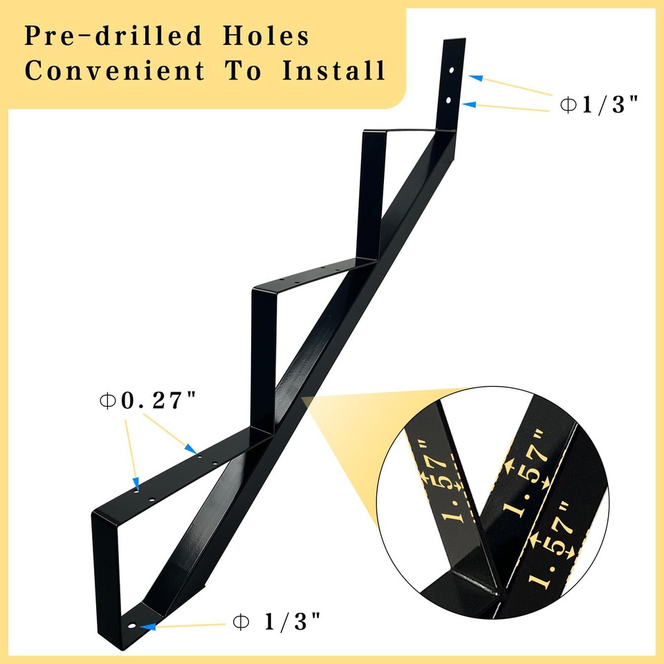 3 Packs Metal Stair Step Stringers 3 Step Steel Riser Stringer For 27 ...