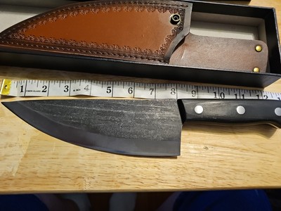 Nikos Knife ~ Professional Chef Knife ~ 100% Handmade ~ Leather Sheath ...