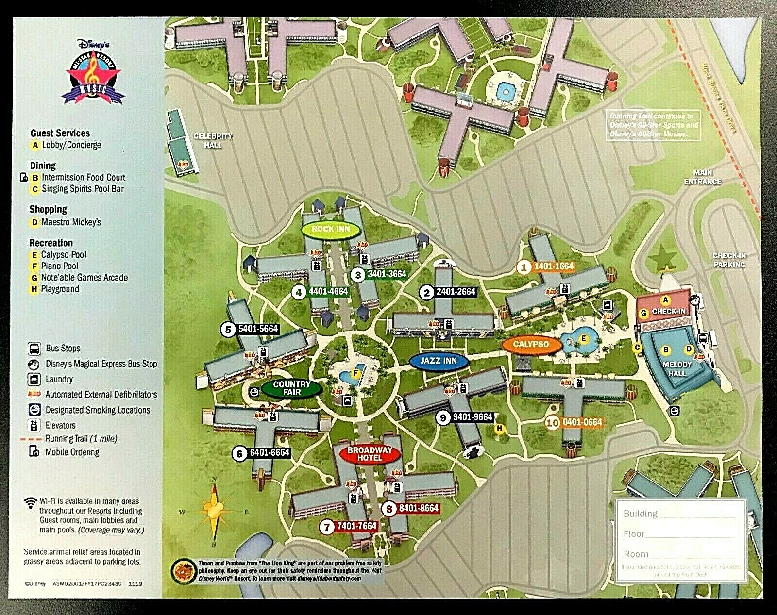 NEW Walt Disney World All Star Music Resort + 4 Theme Park Guide Maps ...