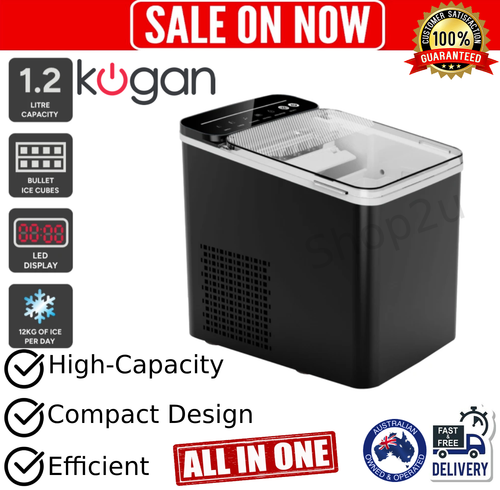 Kogan 12kg Ice Cube Maker with Self-Cleaning (Black), Ice Makers ...