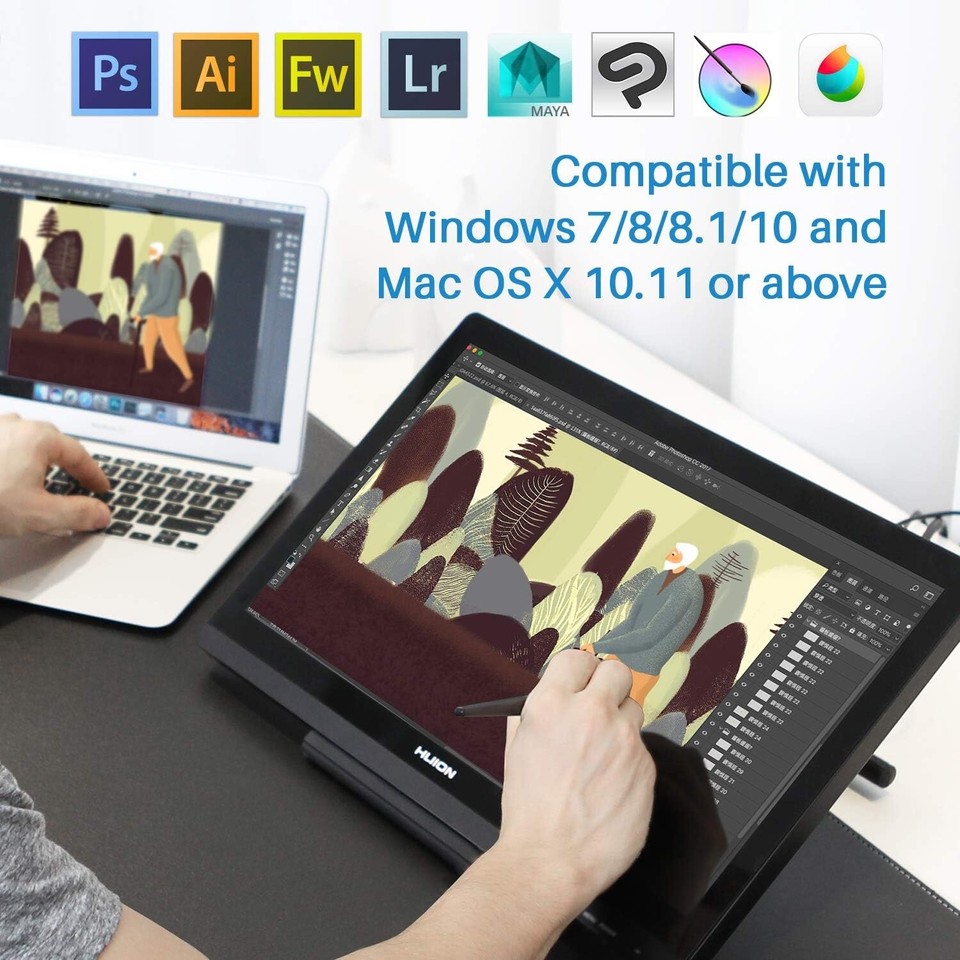 GT-191 Pen Display Graphics Drawing Tablet Monitor with 8192 Levels ...