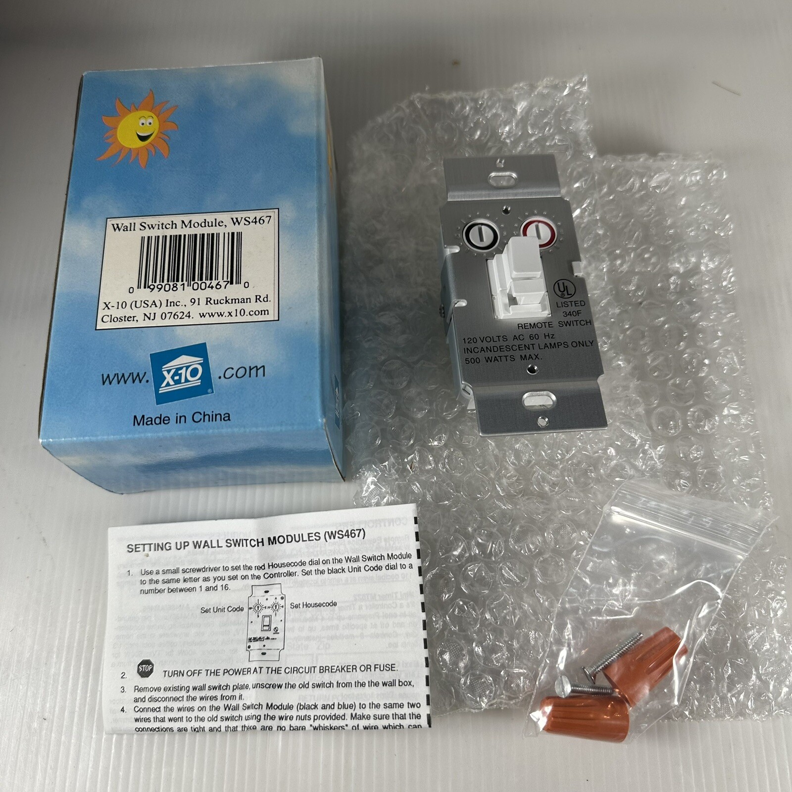 X-10 WS467 Wall Switch Module - White for sale online | eBay