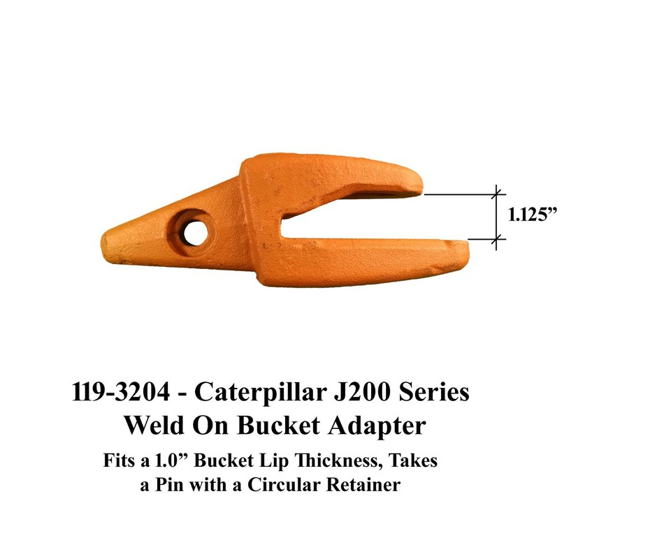 6 CAT Style Backhoe Bucket Shanks 1" Lip, Abrasion Teeth 4T-2203, 119 ...