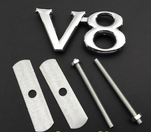 3D Metal Chrome V8 Vintage Car Front Grille Grill Emblem Decals Sticker ...