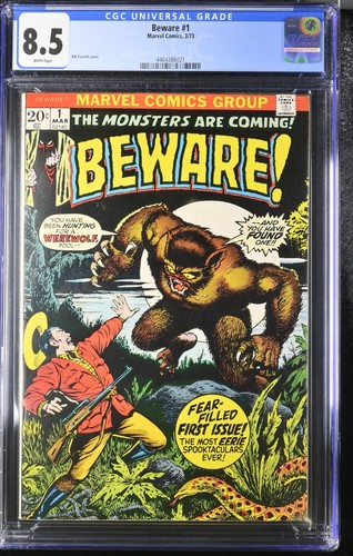 BEWARE # 1 (1973) CGC 8.5 WEREWOLF MARVEL COMICS BRONZE AGE COMIC BOOK ...