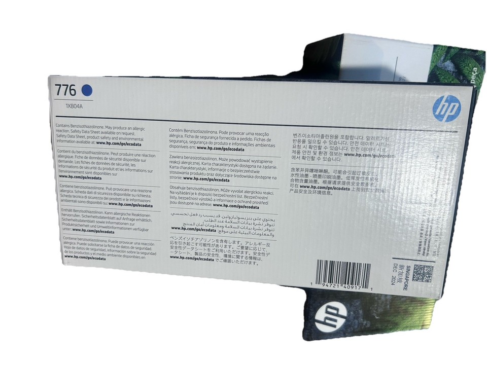 Genuine NEW HP 776 Chromatic Blue 1L Vivid Photo Ink. 1XB04A | eBay