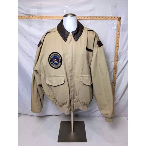 Avirex/Type A-2/Flight Jacket/Tan Cotton & Leather/DoD Patch/USAF Cert ...