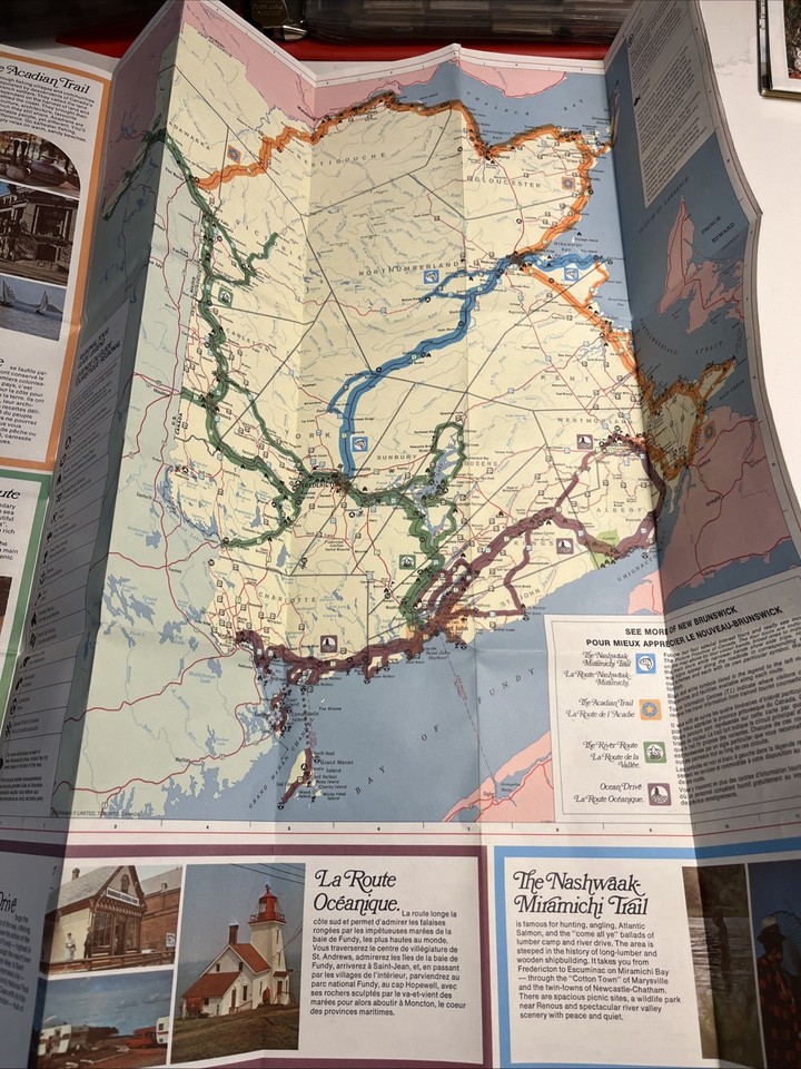 1971 NEW BRUNSWICK Official Highway Road Map Canada Moncton Fredericton ...