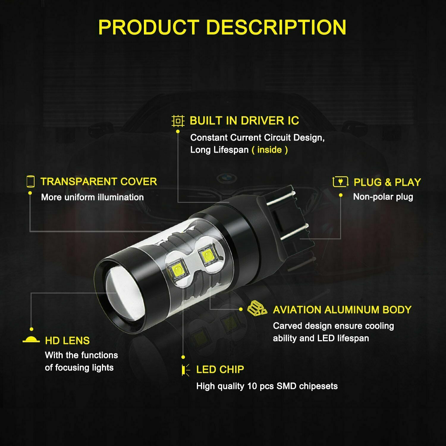 For Bmw 1 Series Led Headlight Bulbs F20 F21 Fog Light Sidelight Xenon ...