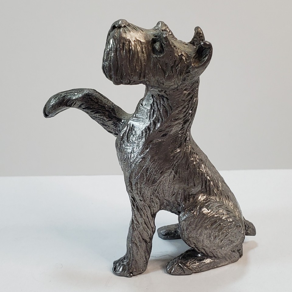 Vtg RB Pewter Miniature Begging Scottish Schnauzer Terrier Scottie Dog ...