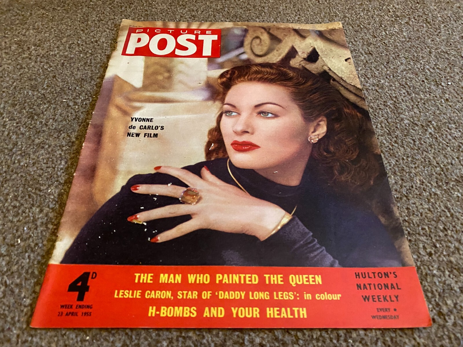 PPOBK9 PICTURE POST MAGAZINE COVER PAGE 14X11 YVONNE DE CARLO | eBay