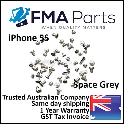 iPhone 5S Black Space Grey OEM Full Screw Set Kit Bottom Phillips ...