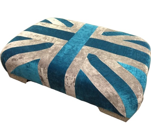 Medium Union Jack Footstool/ Pouffe/ British Made / Chrome legs | eBay