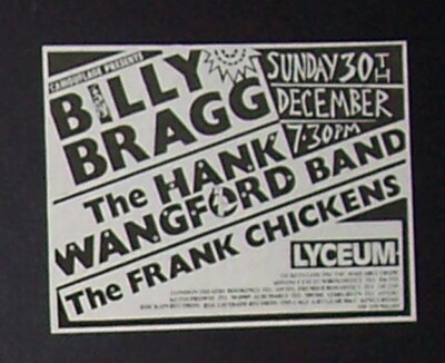 Billy Bragg Brewing Up with Billy Bragg Era 1984 Mini Poster Type ...
