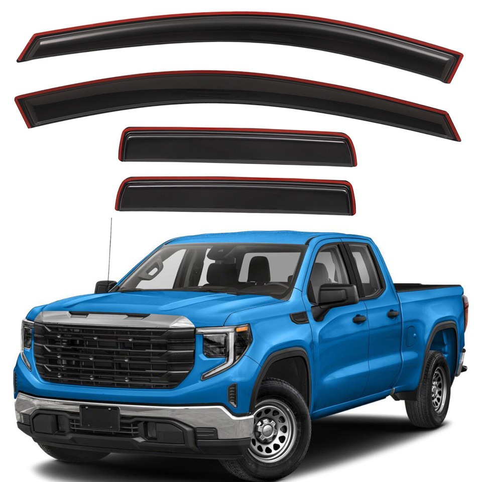 2019-2024 GMC Sierra 1500 Double Cab Silverado In-Channel Window Vent ...