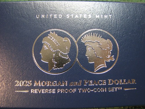 2025 U.S. Mint SILVER Morgan & Peace REVERSE PROOF Set W/ US Mint Box ...