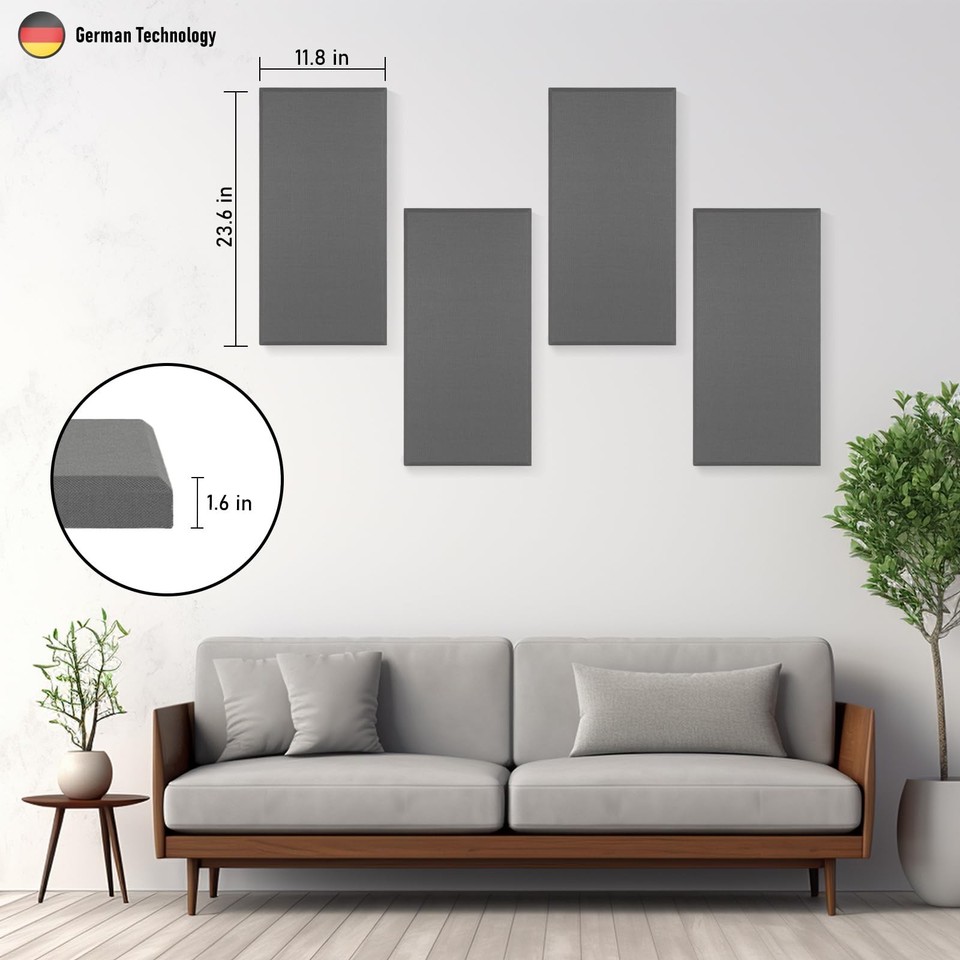 Fabric Sound Proof Foam Absorbing Acoustic Wall Panels 23.6’’x11.8& | eBay