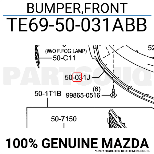 TE6950031ABB Genuine Mazda BUMPER,FRONT TE69-50-031ABB | eBay