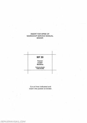 Massey Ferguson MF30 Turf Tractor Loader Backhoe Gas and Diesel Service ...