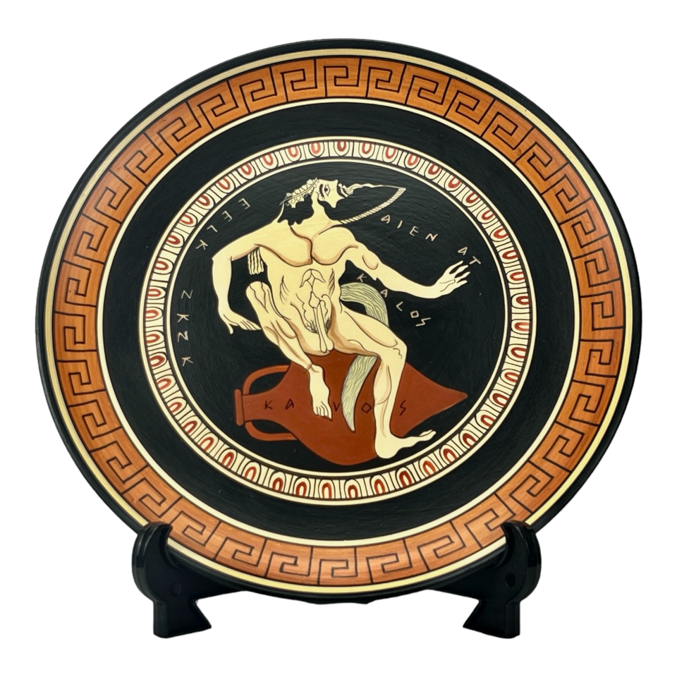 Silen Satyr seated on Amphora Ancient Greece Ceramic Plate Boston ...