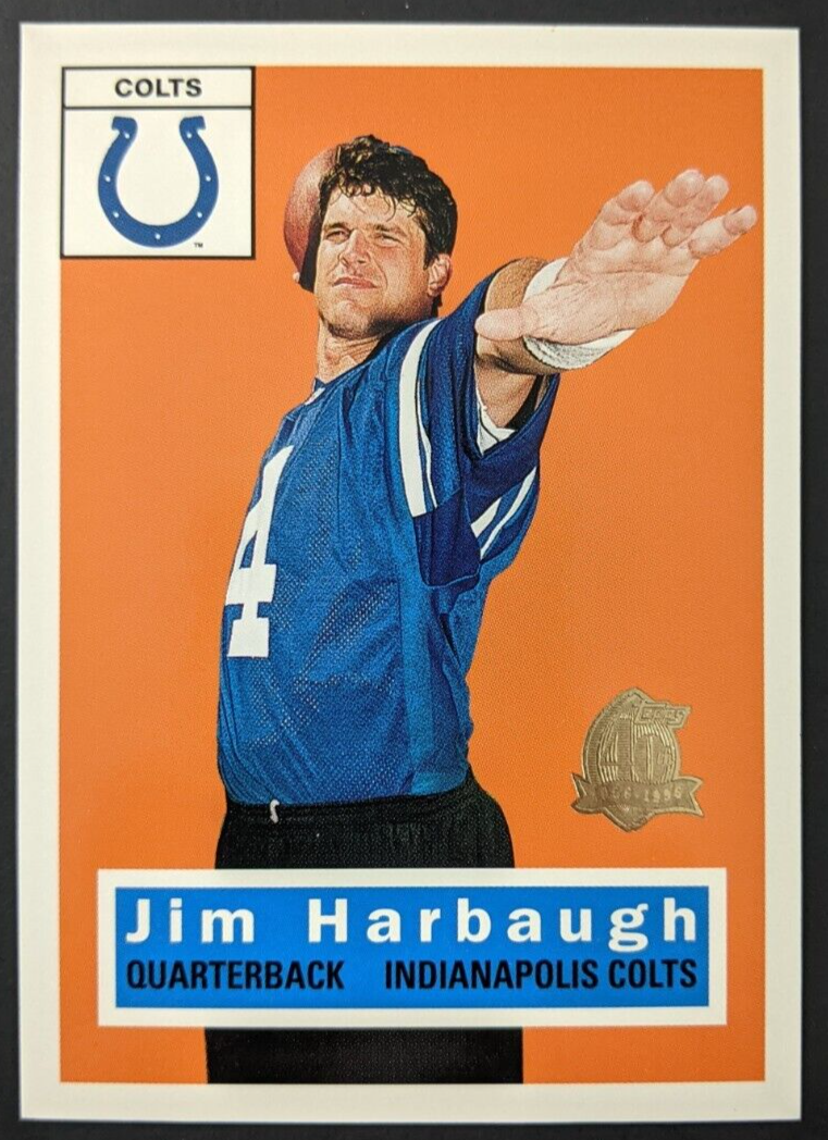 Jim Harbaugh ERROR 1996 Topps 40th Anniversary #1 Football Card NFL ...