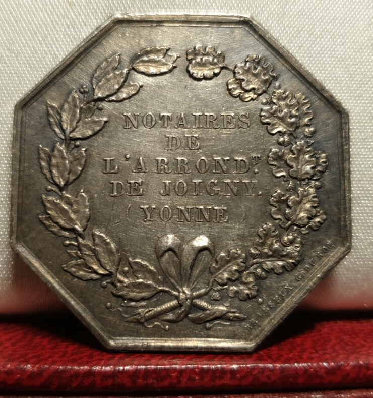 Silver french token medal 31mm Notary | eBay