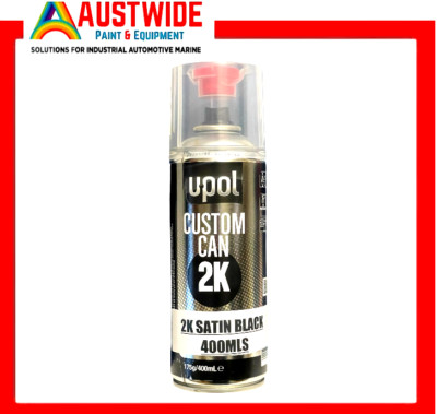 UPOL 2K SATIN BLACK TOUCH UP SPRAY SOLID DIY AUTOMOTIVE TOP COAT ...