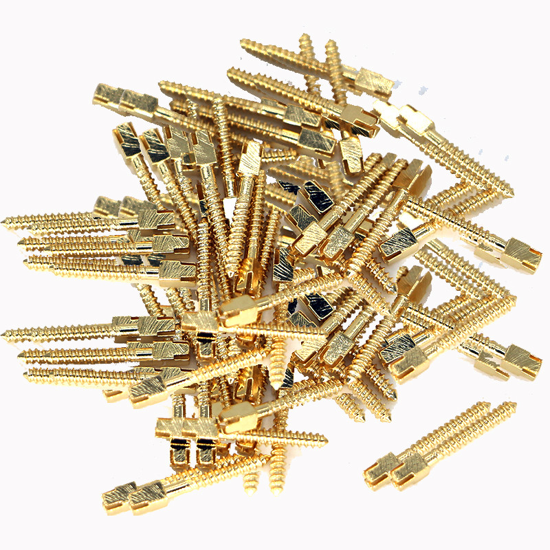 AU 30Pcs Dental 24K Golden Plated Screw Post Pins Threaded post L1#-L6# ...