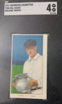 1909-11 T206 Baseball Hal Chase Holding Trophy SGC 4 SOVEREIGN 460 Rare ...